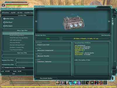 Power Core Unit (Schematic) - SWGANH Wiki